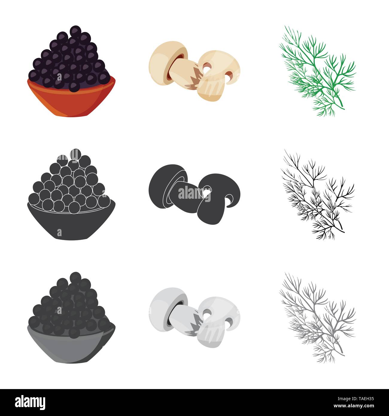 Vector design of taste and product icon. Collection of taste and ...