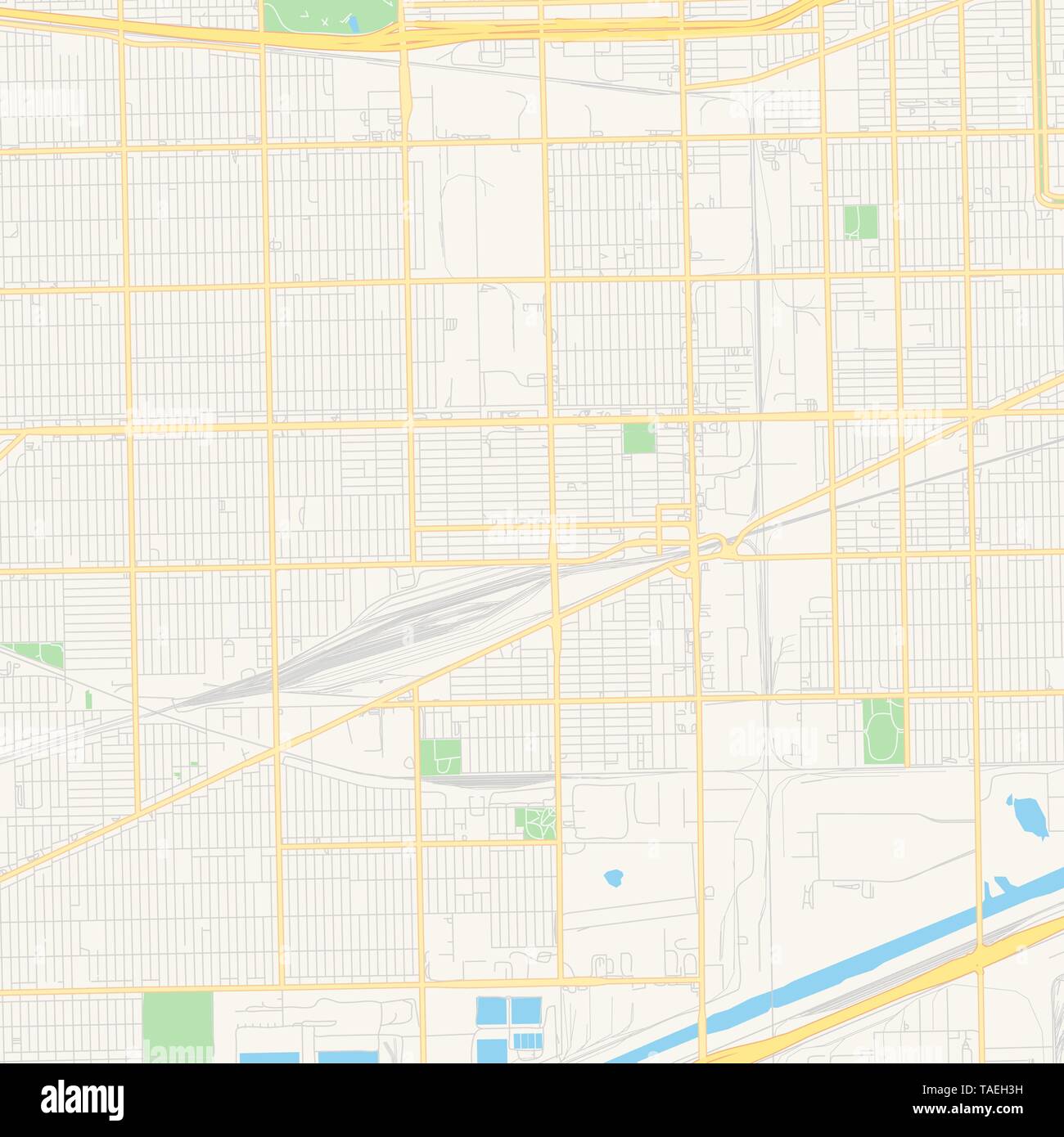 Empty vector map of Cicero, Illinois, USA, printable road map created ... Empty vector map of Cicero, Illinois, USA, printable road map created ...