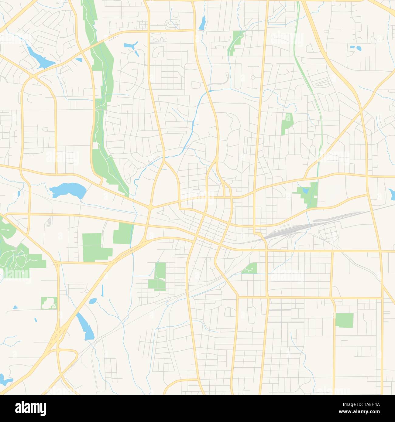 Empty vector map of Longview, Texas, USA, printable road map created in ...