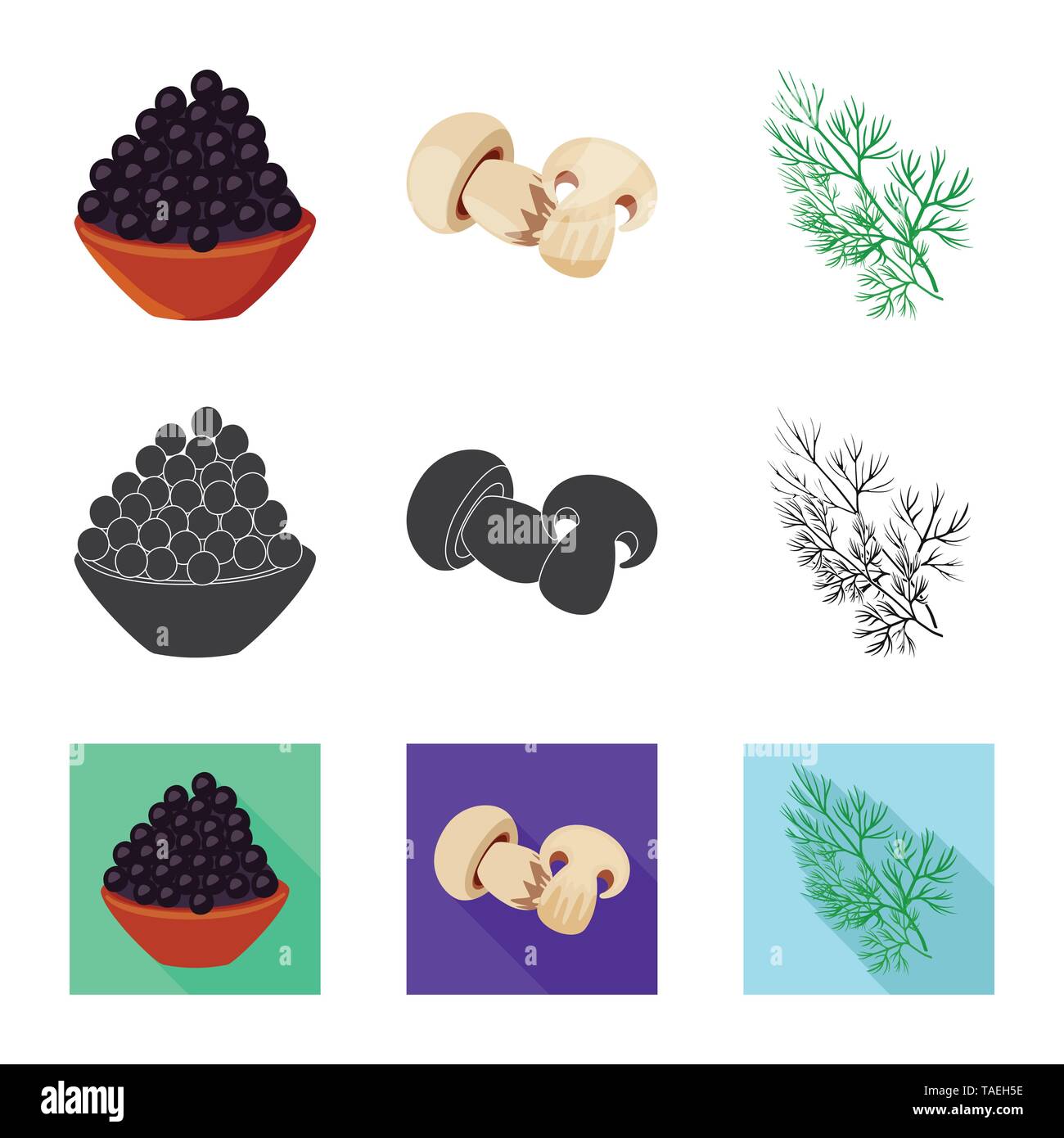 Isolated object of taste and product symbol. Collection of taste and ...