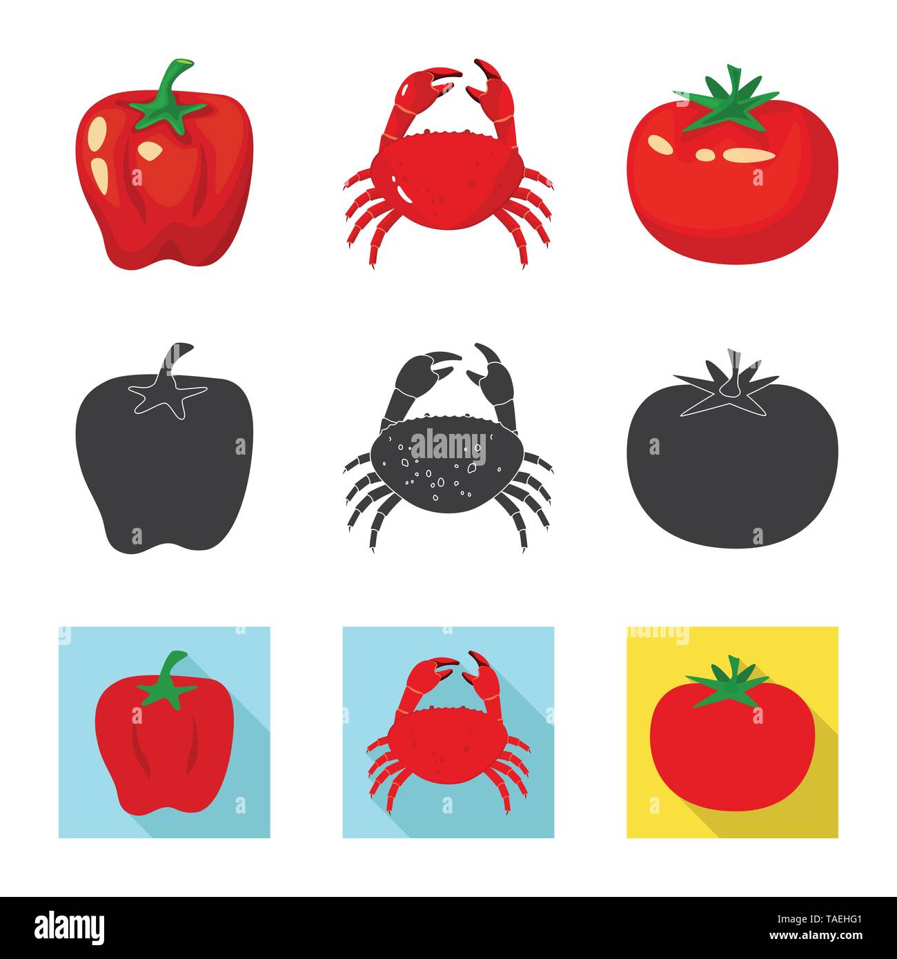 Vector illustration of taste and product sign. Collection of taste and ...