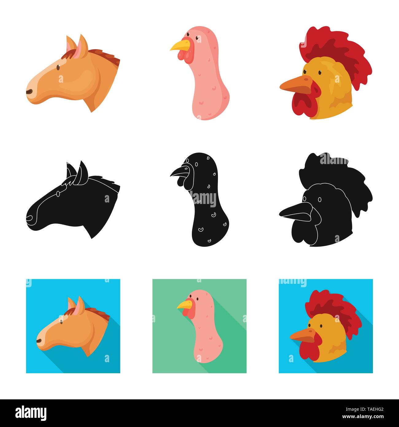 Vector illustration of agriculture and breeding sign. Set of ...