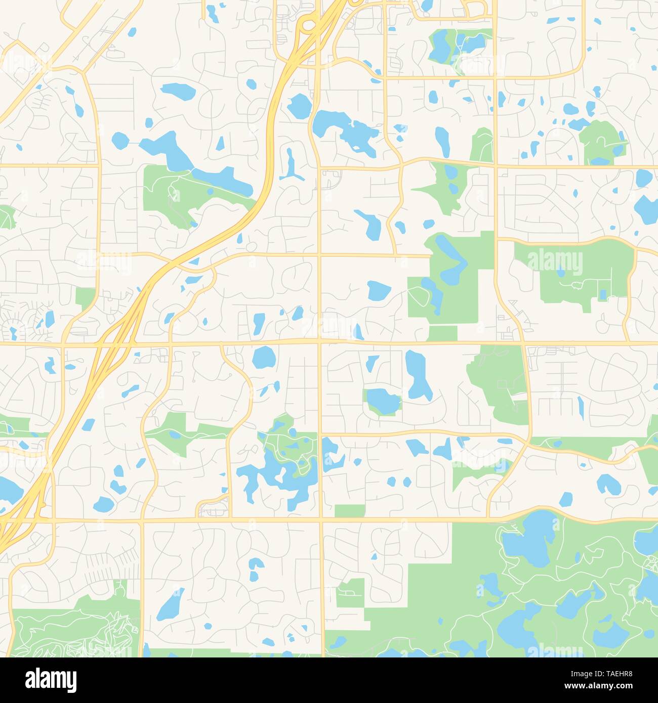 Empty vector map of Eagan, Minnesota, USA, printable road map created ...