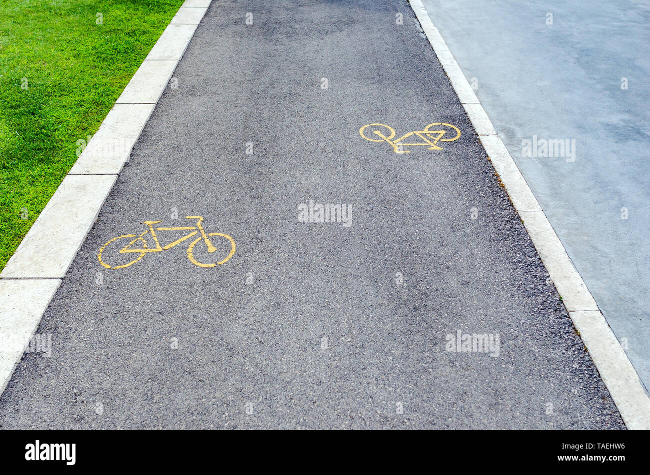 Asphalt road for cyclists Stock Photo - Alamy