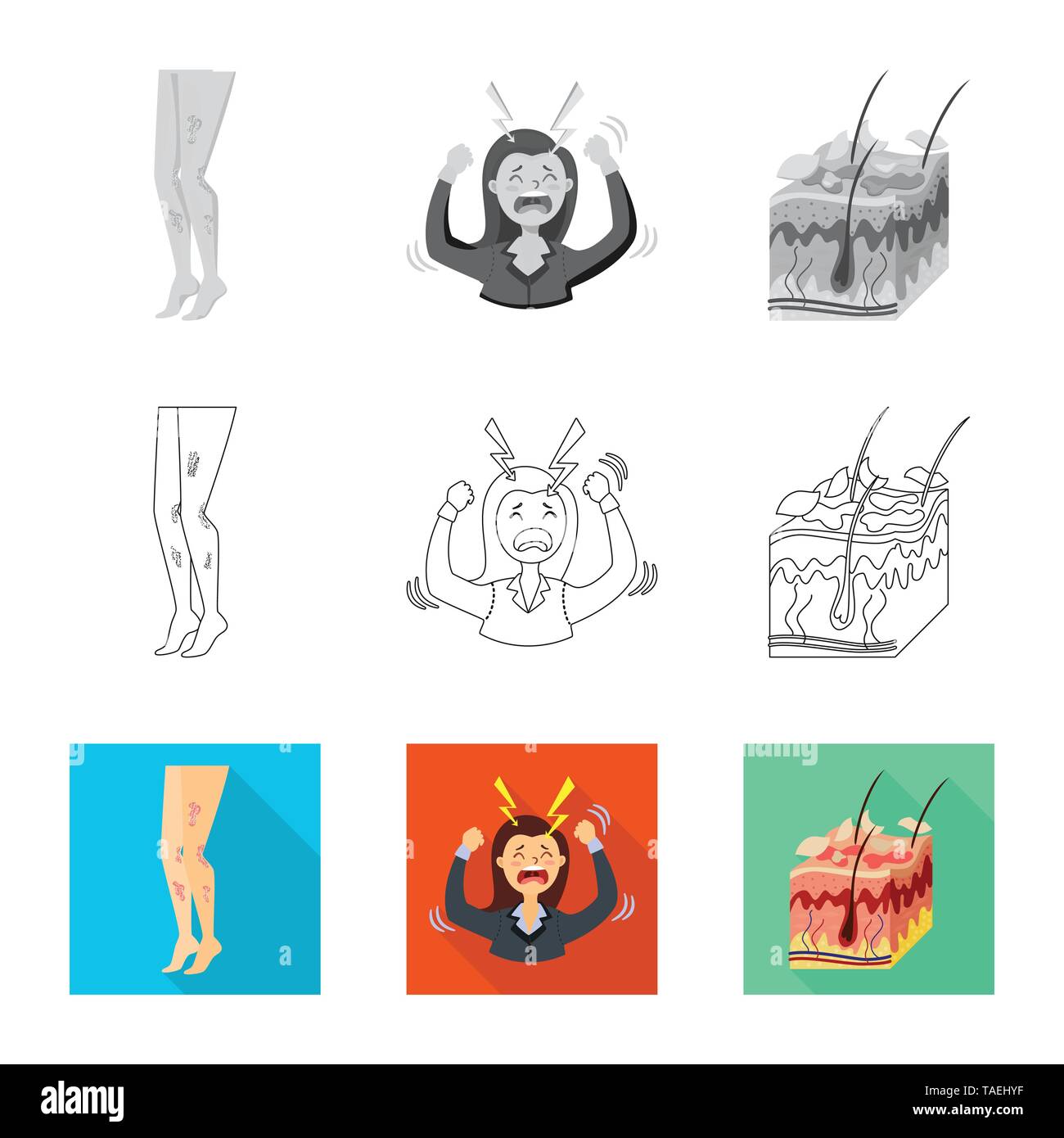 Vector illustration of medical and pain logo. Collection of medical and ...