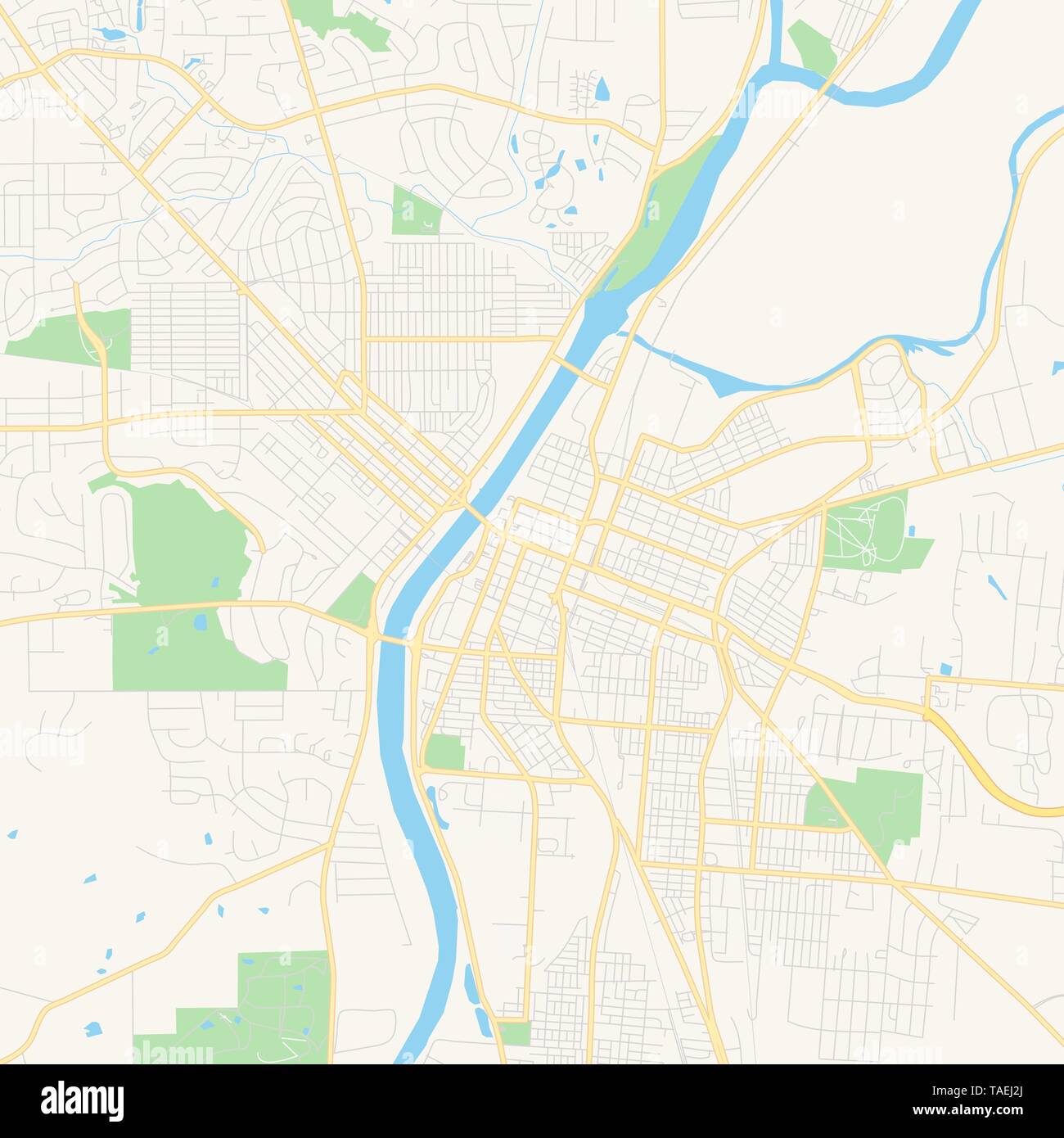 Empty vector map of Hamilton, Ohio, USA, printable road map created in ...