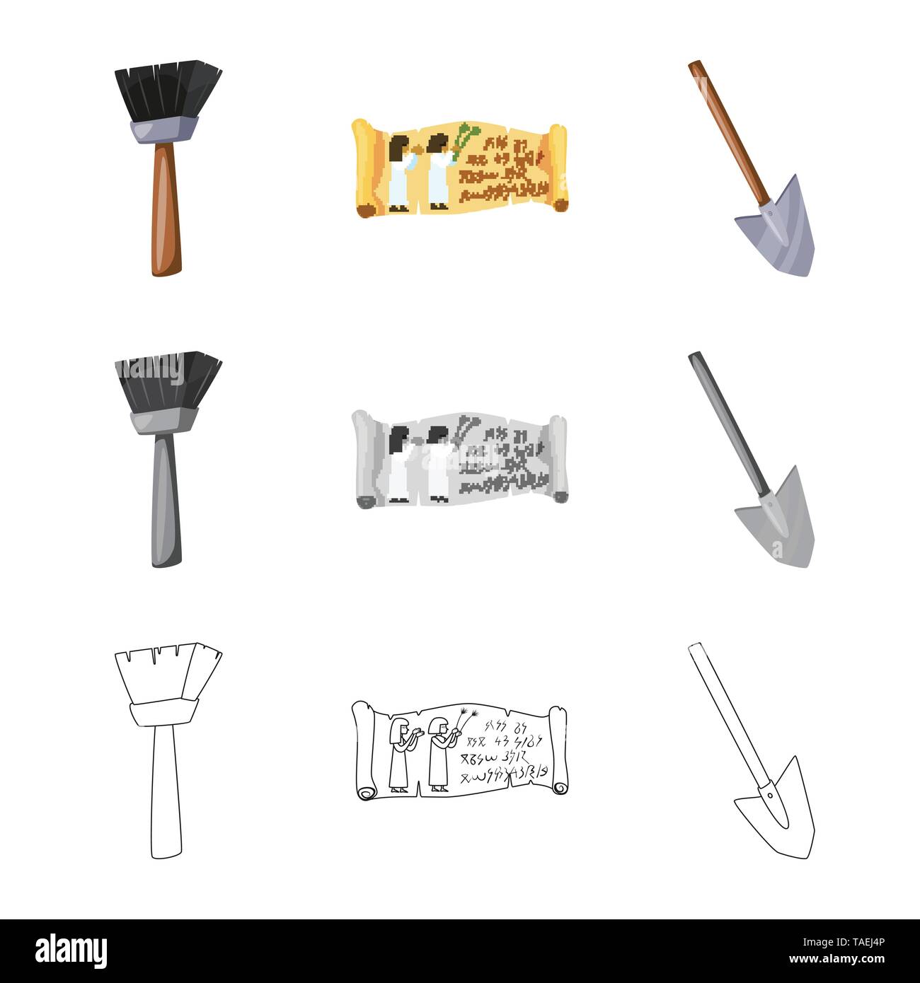 Vector illustration of story and items logo. Set of story and ...