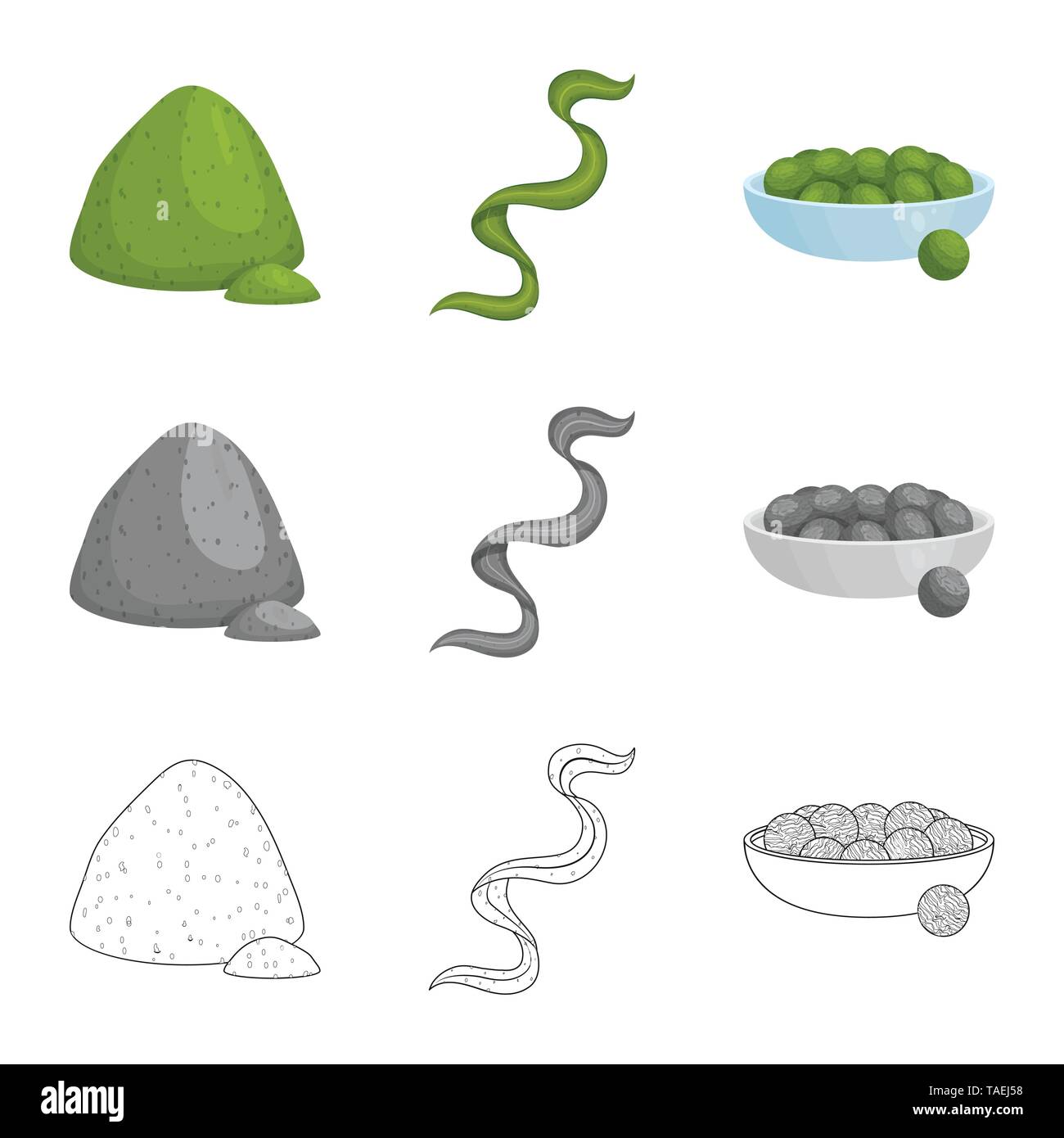 Vector design of protein and sea symbol. Set of protein and natural ...