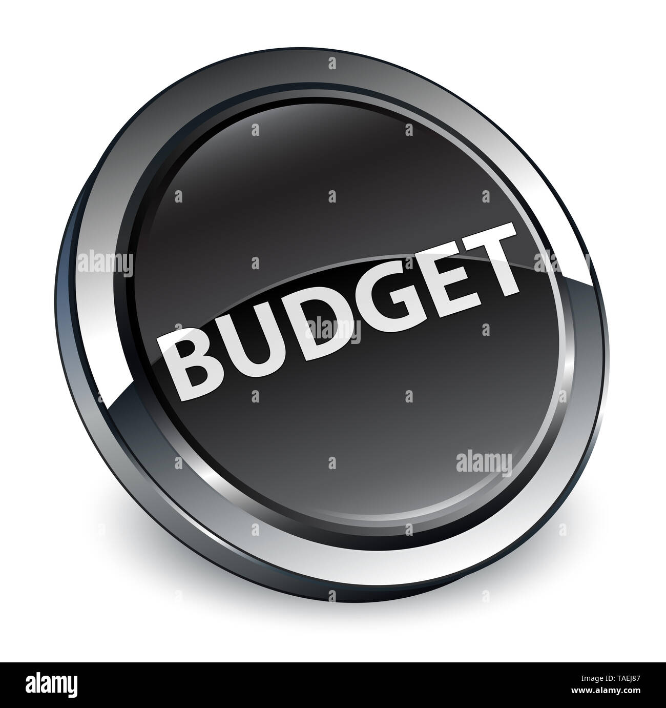 Budget isolated on 3d black round button abstract illustration Stock ...