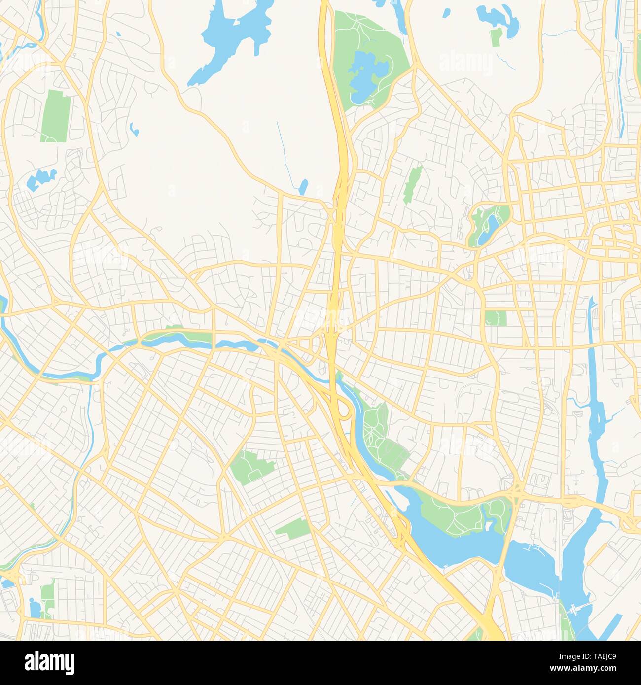 Empty vector map of Medford, Massachusetts, USA, printable road map ...