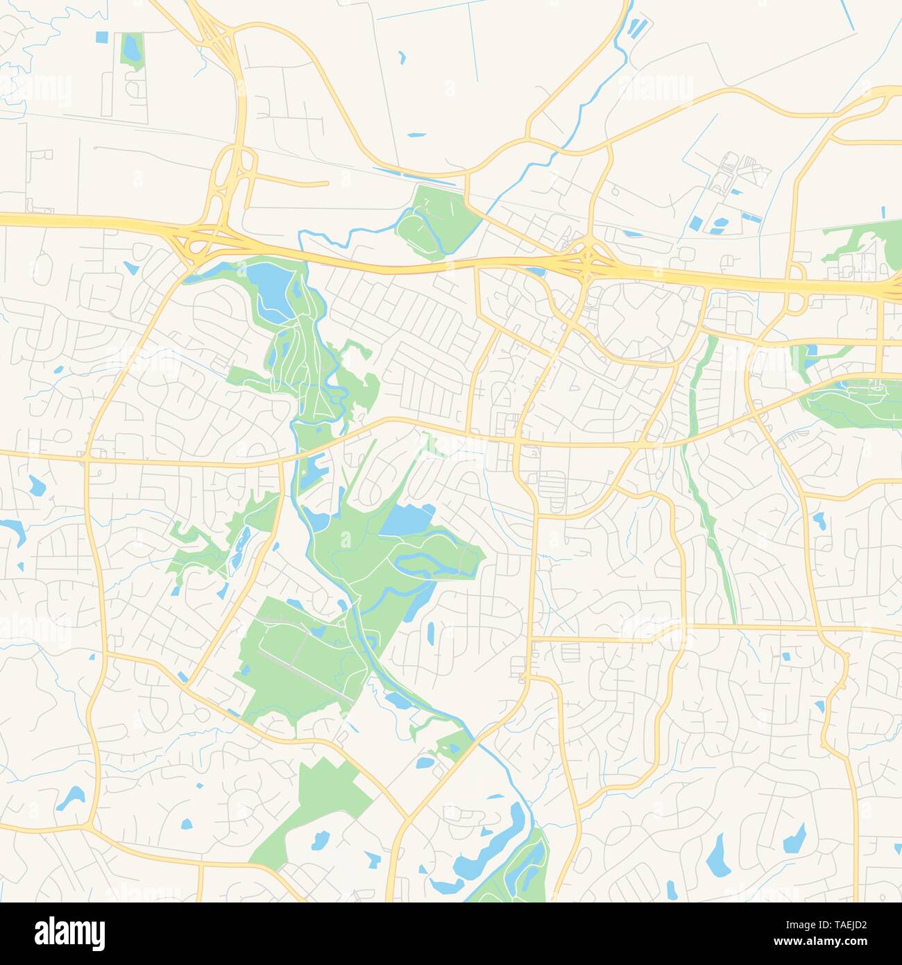 Empty vector map of St. Peters, Missouri, USA, printable road map ...