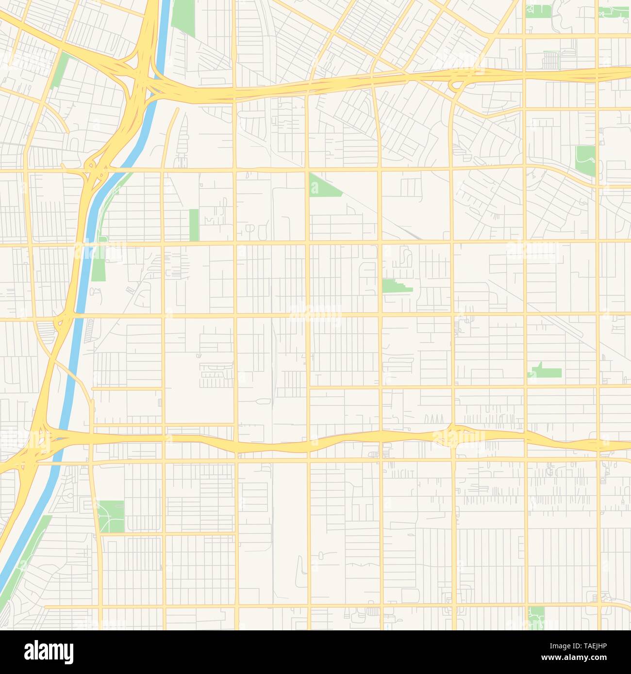 Empty vector map of Paramount, California, USA, printable road map ...