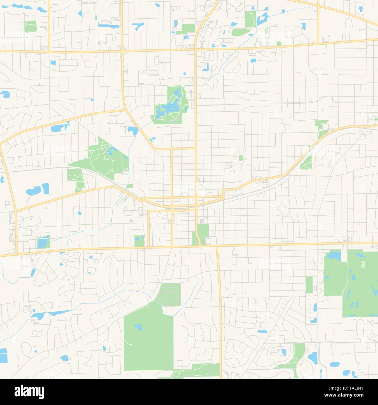 Empty vector map of Wheaton, Illinois, United States of America ...