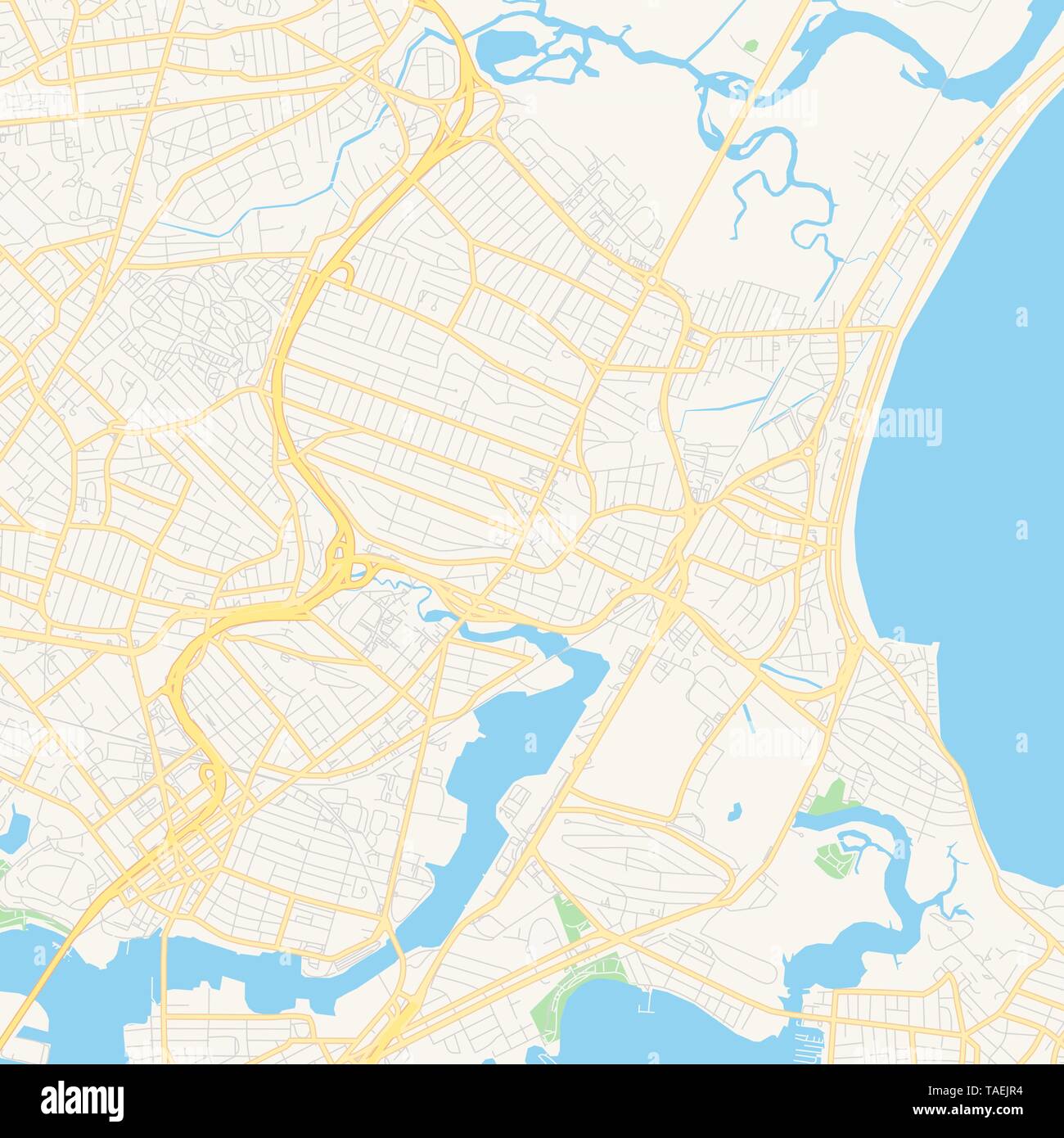 Empty vector map of Revere, Massachusetts, United States of America ...