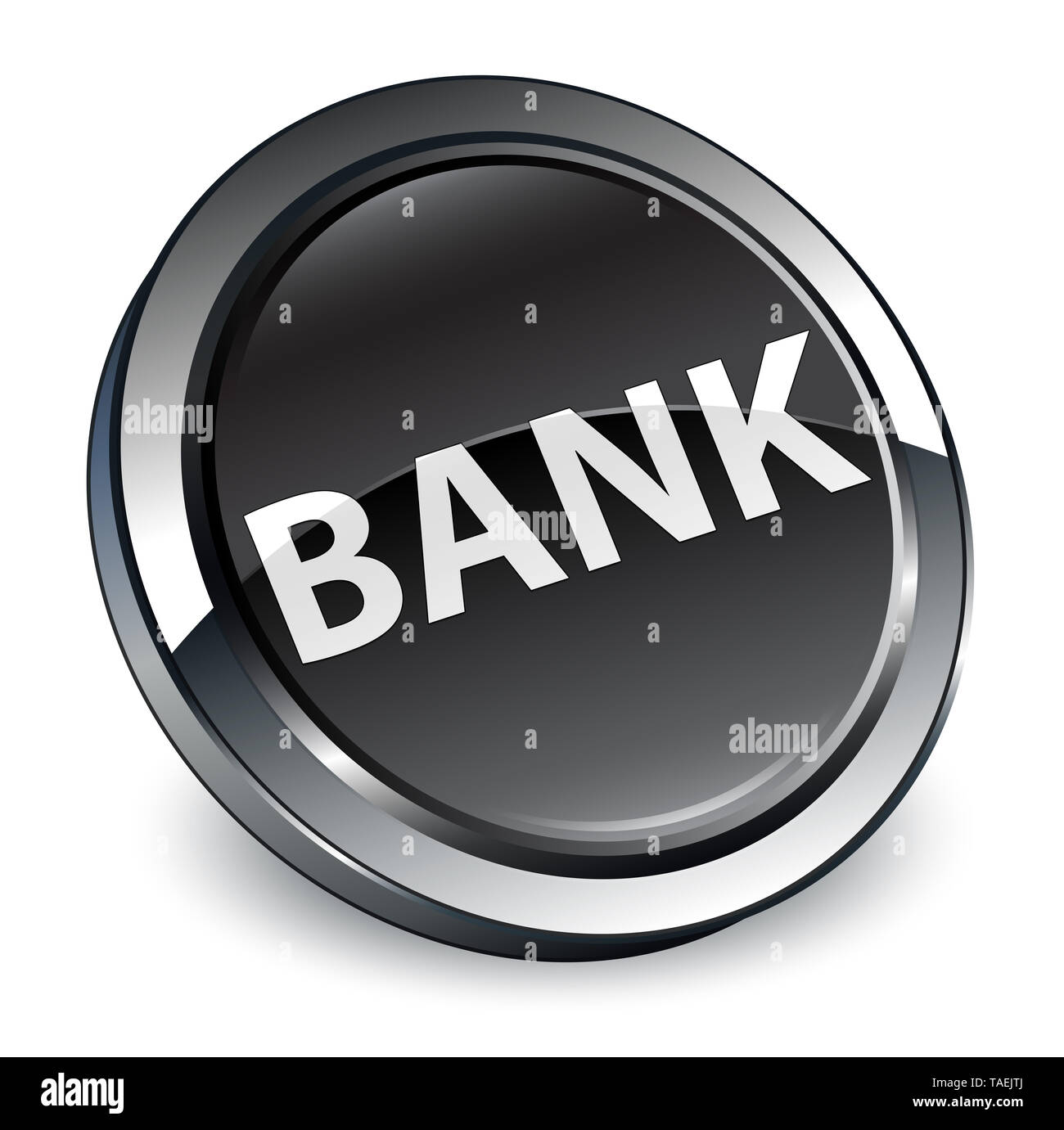 Bank isolated on 3d black round button abstract illustration Stock ...