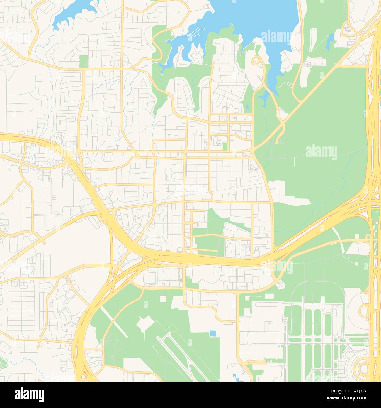 Empty vector map of Grapevine, Texas, United States of America ...