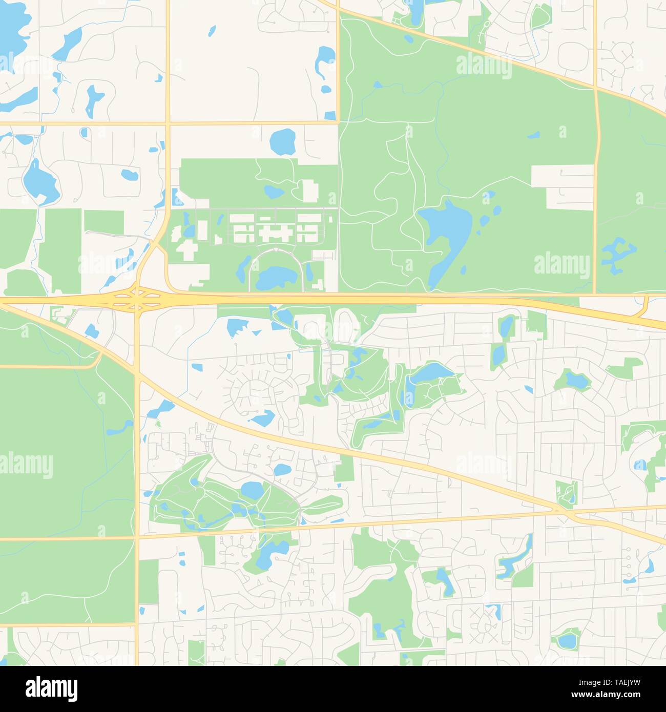 Empty vector map of Hoffman Estates, Illinois, United States of America ...