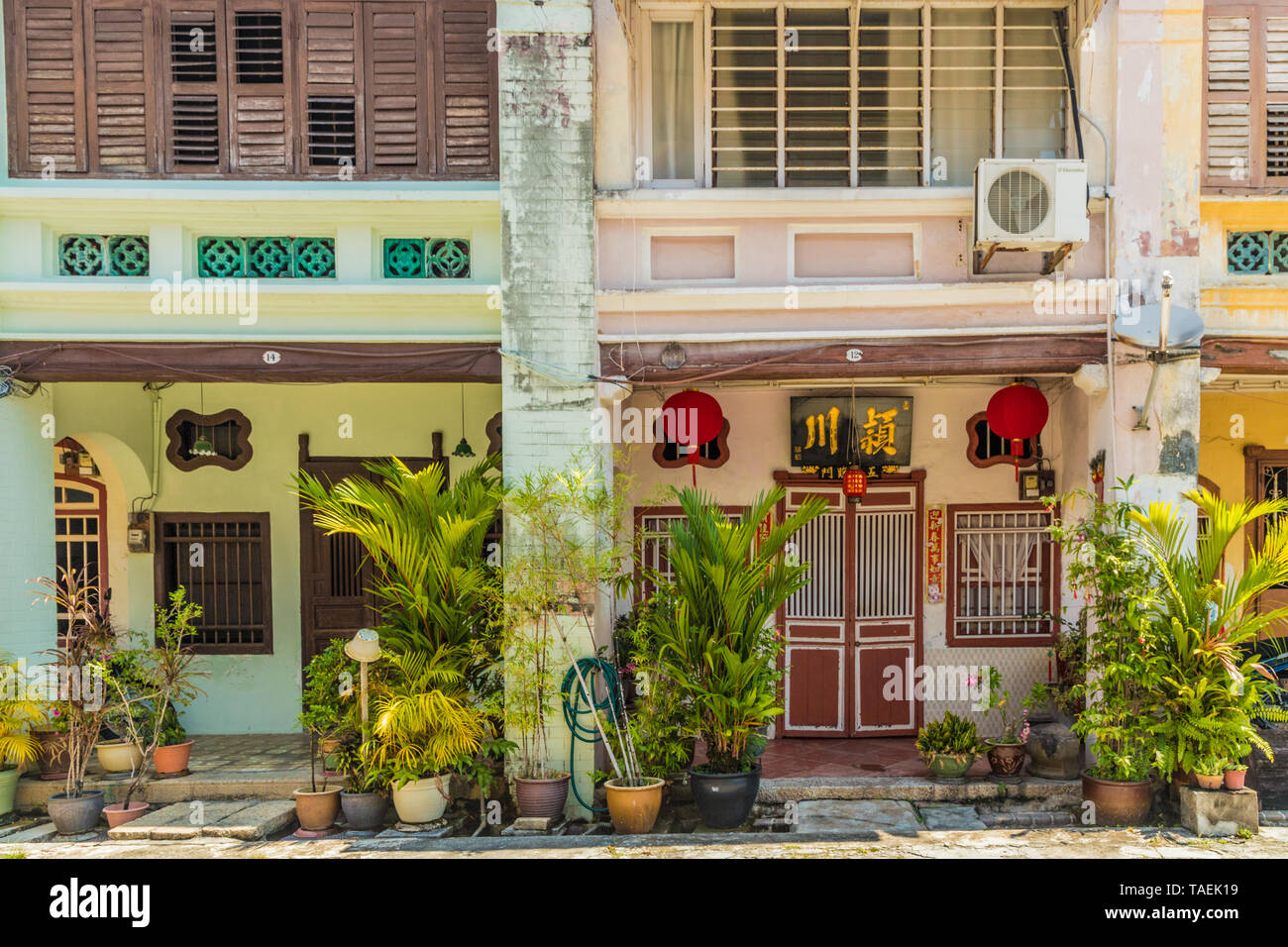 Traditional chinese shophouse architecture in George Town Malaysia ...