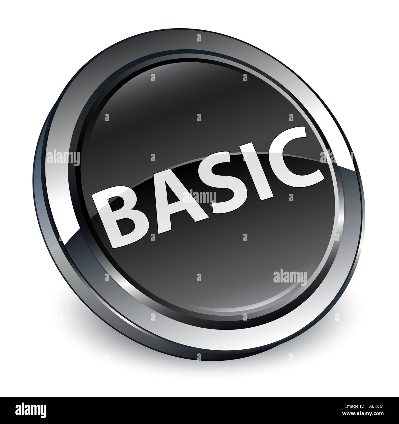 Basic isolated on 3d black round button abstract illustration Stock ...