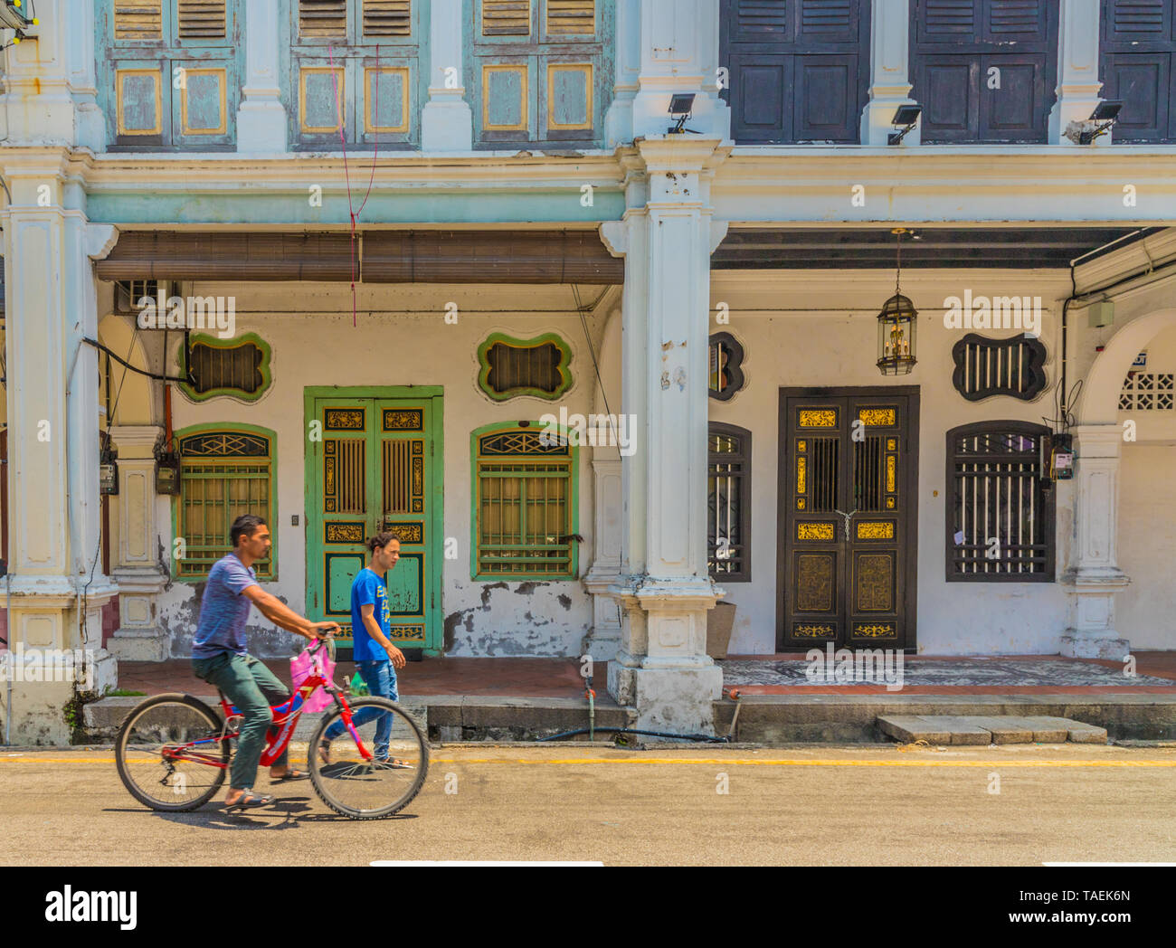 Traditional chinese shophouse architecture in George Town Malaysia ...