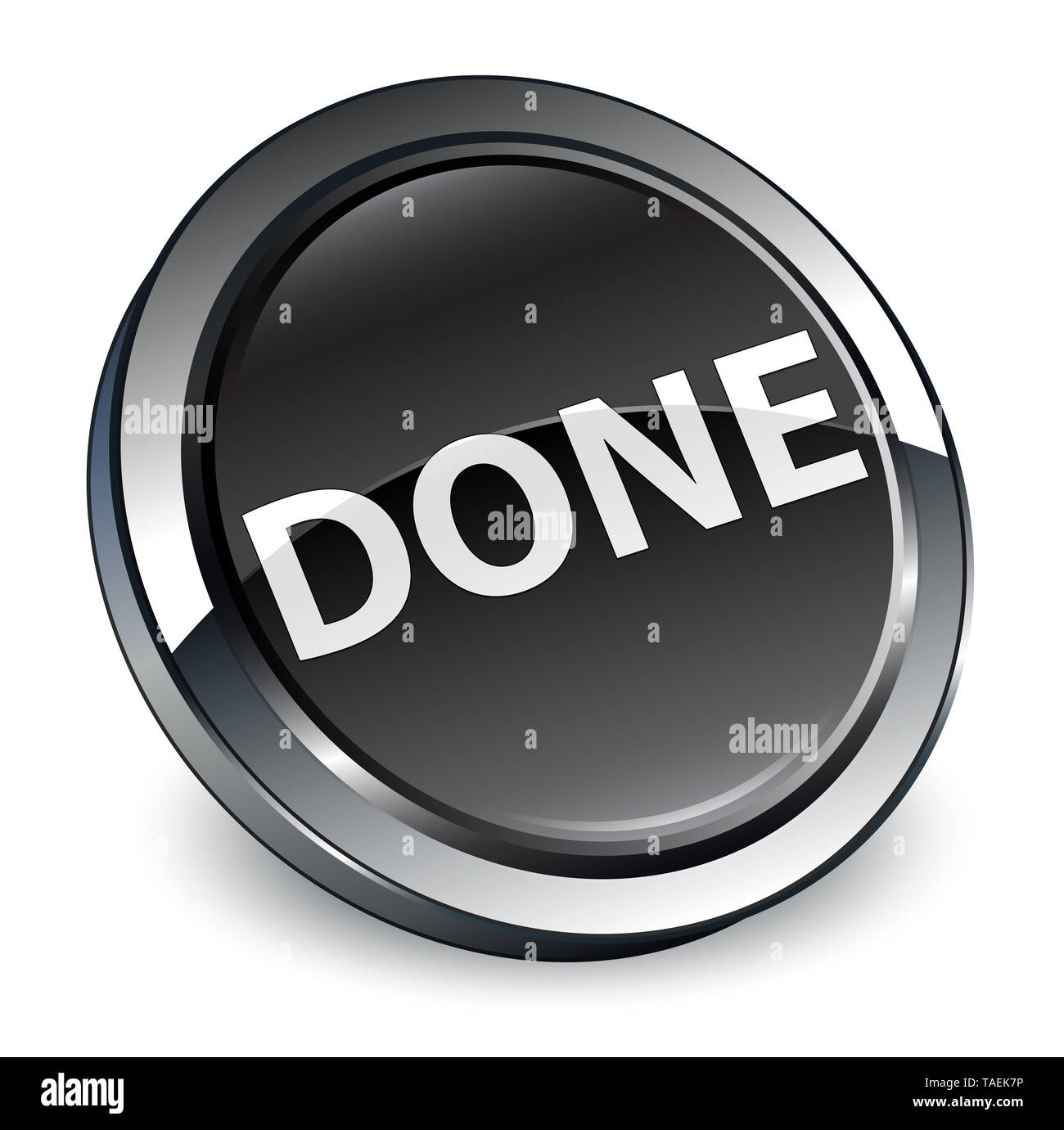 Done isolated on 3d black round button abstract illustration Stock ...