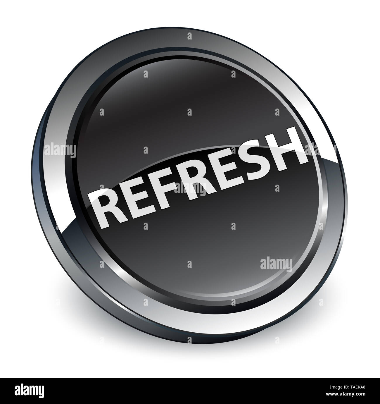 Refresh isolated on 3d black round button abstract illustration Stock ...