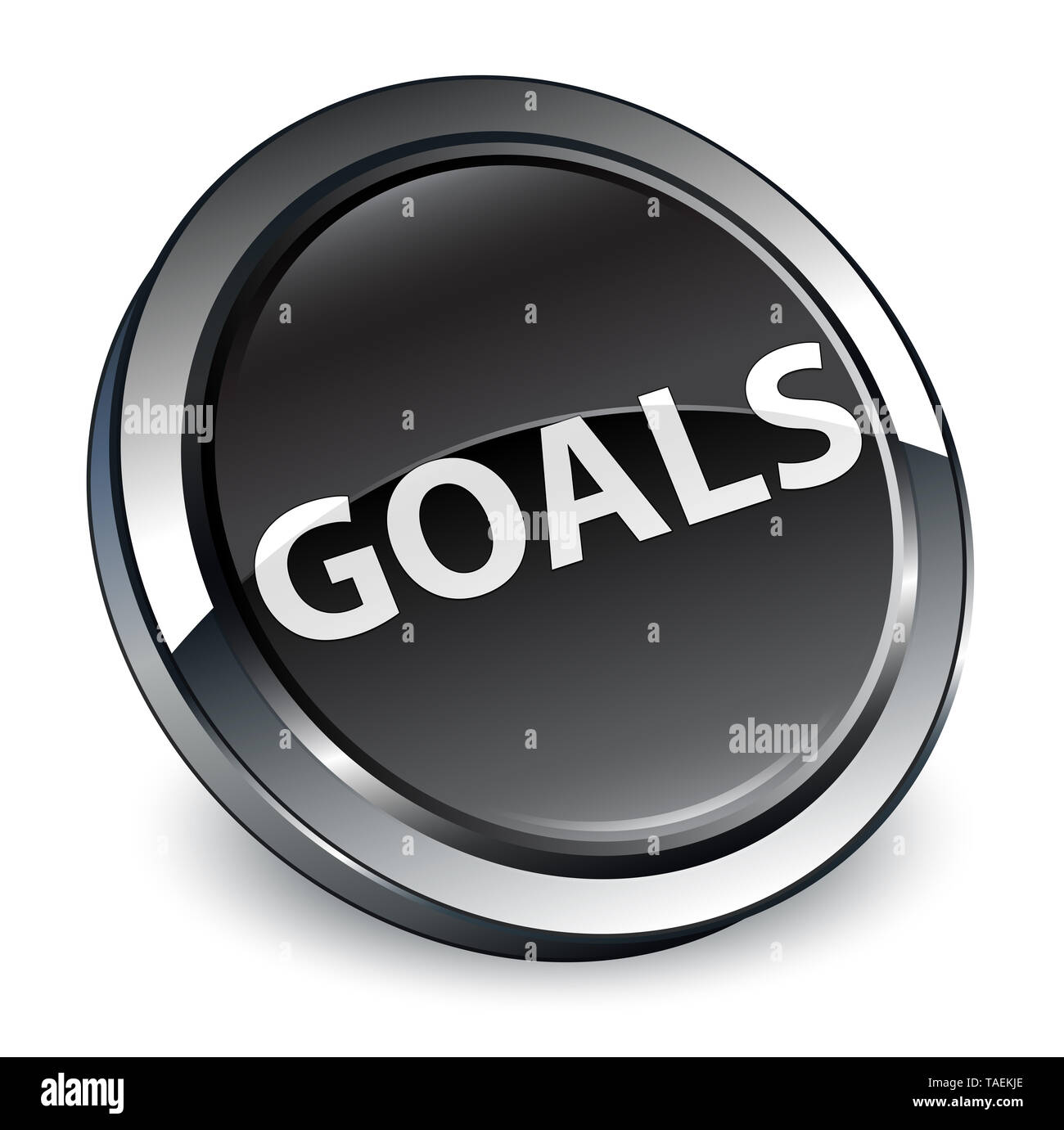 Goals isolated on 3d black round button abstract illustration Stock ...