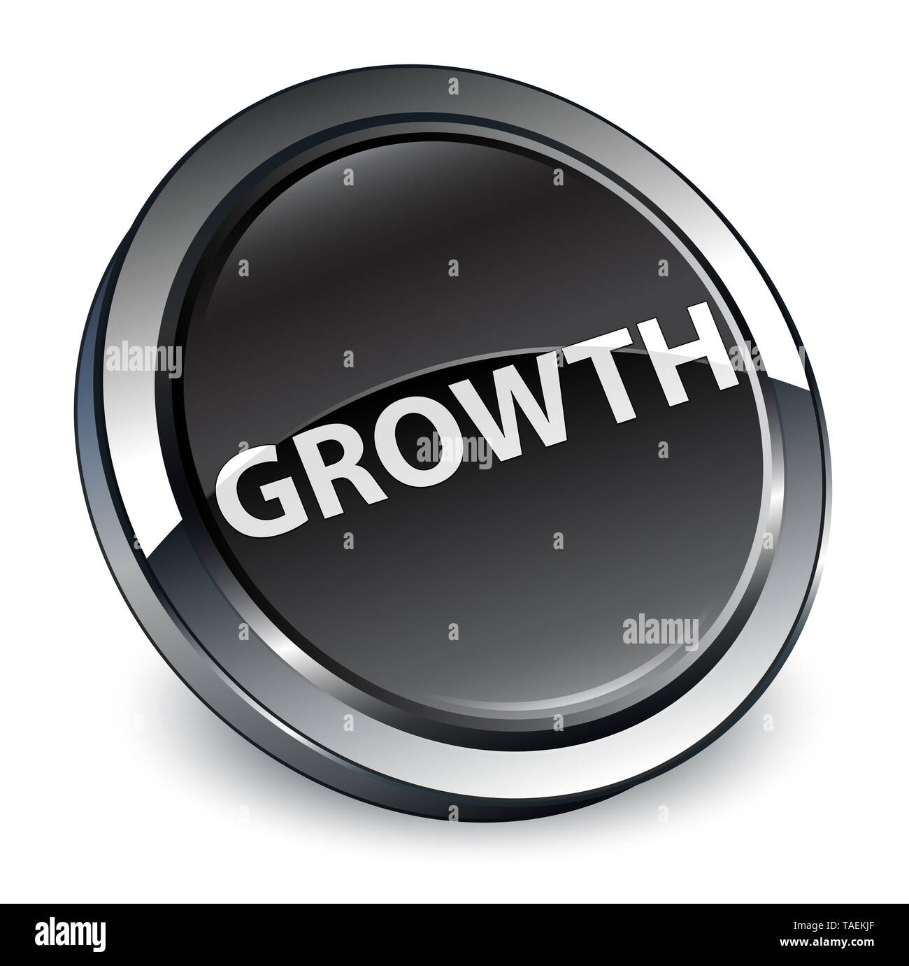 Growth isolated on 3d black round button abstract illustration Stock ...