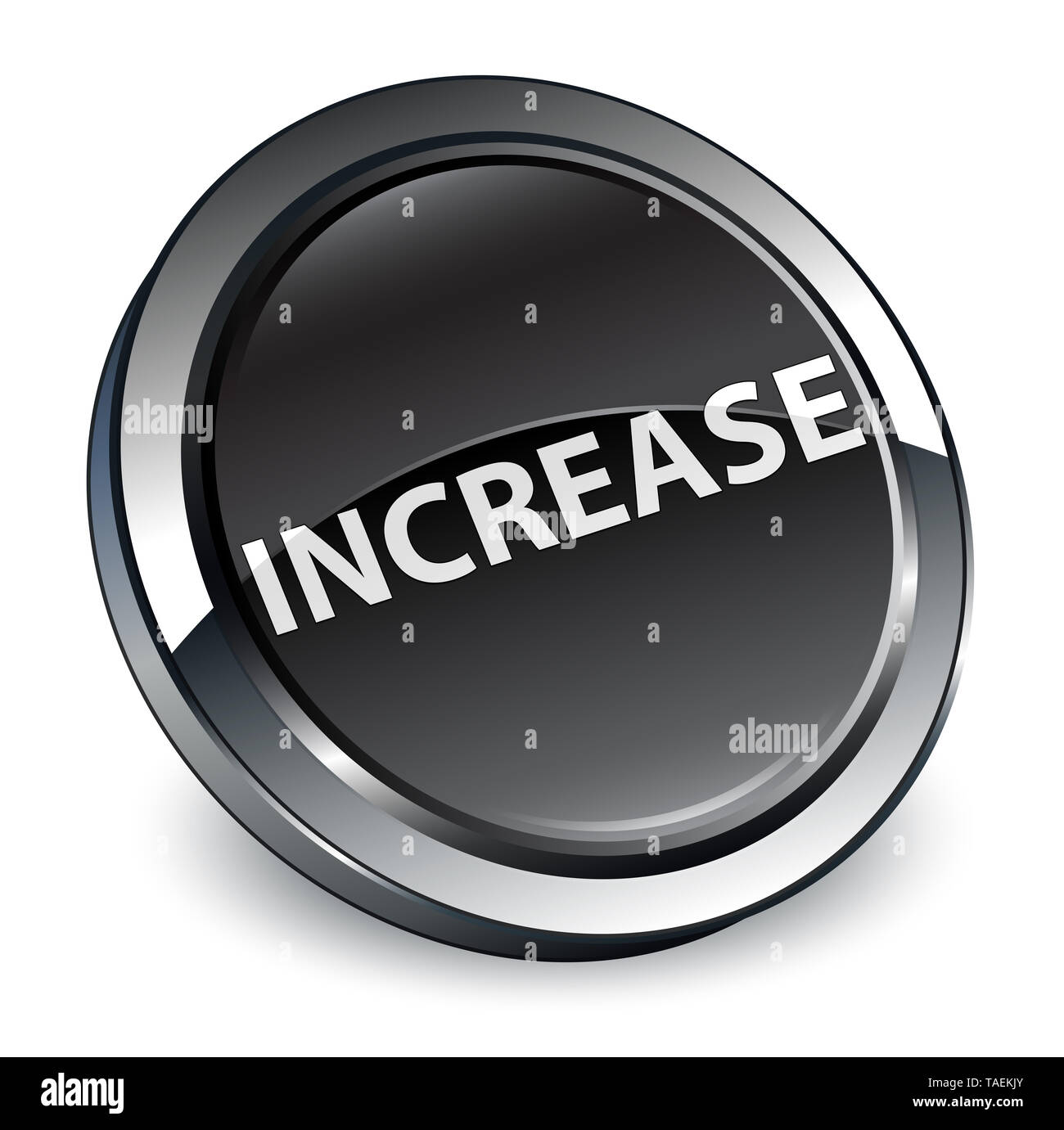 Increase isolated on 3d black round button abstract illustration Stock ...