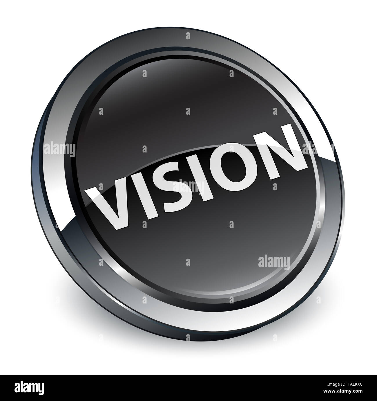 Vision isolated on 3d black round button abstract illustration Stock ...