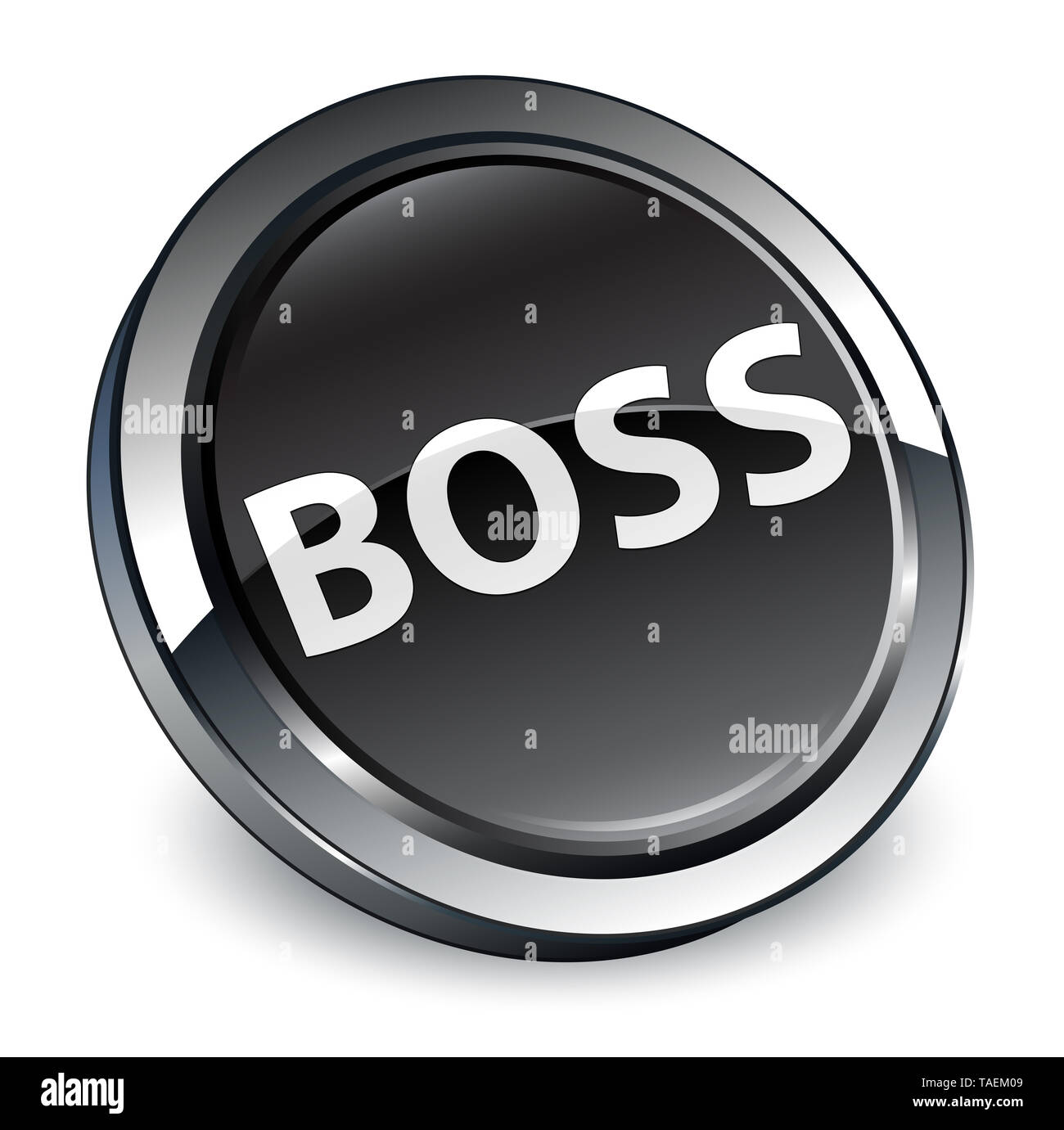 Boss isolated on 3d black round button abstract illustration Stock ...