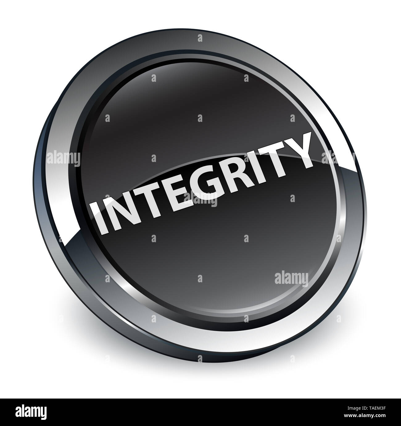 Integrity isolated on 3d black round button abstract illustration Stock ...
