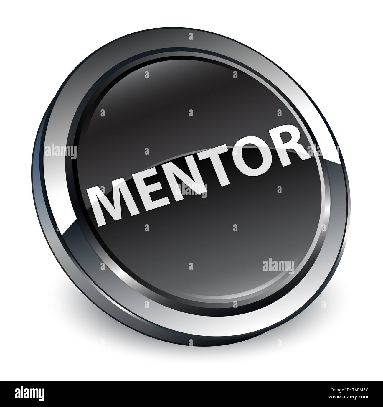Mentor isolated on 3d black round button abstract illustration Stock ...