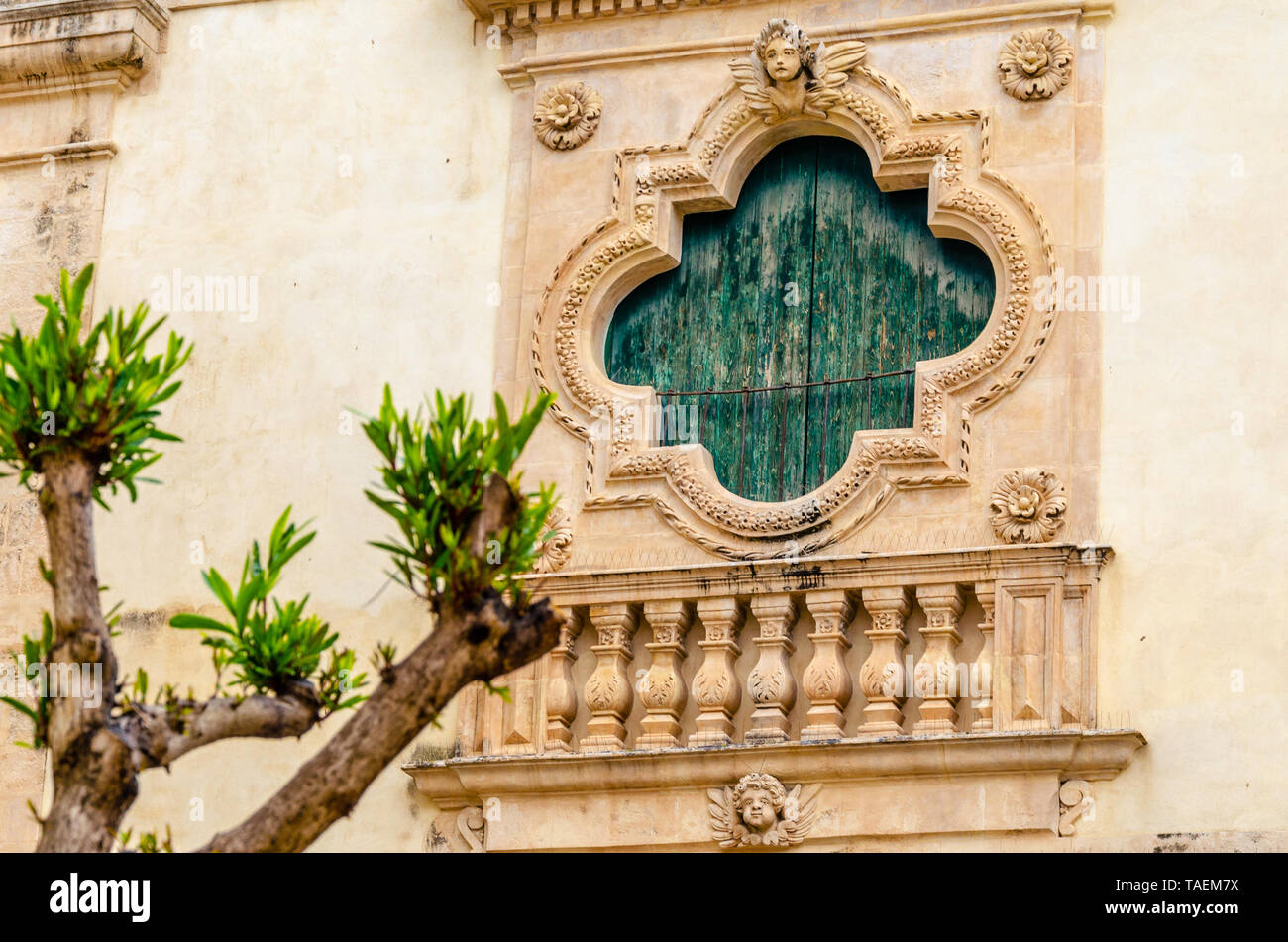 The ancient window on stone wall, for background Stock Photo - Alamy