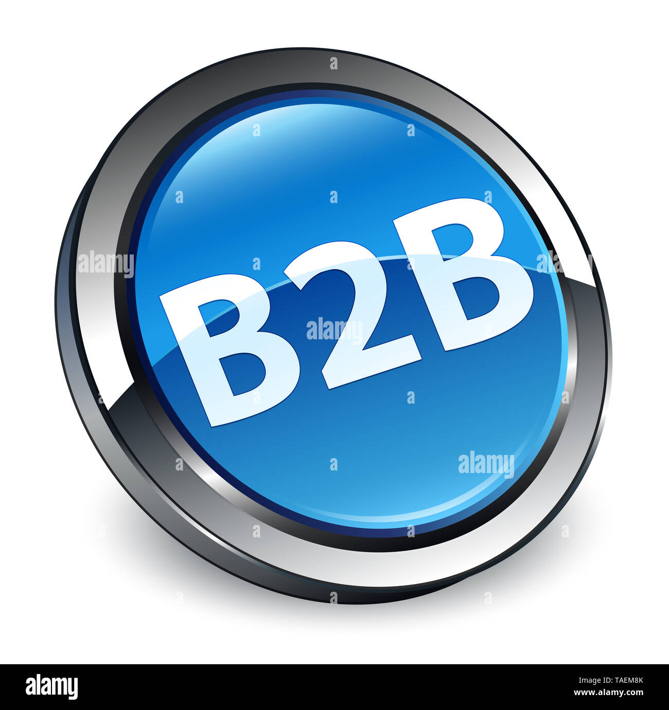 B2b isolated on 3d blue round button abstract illustration Stock Photo ...