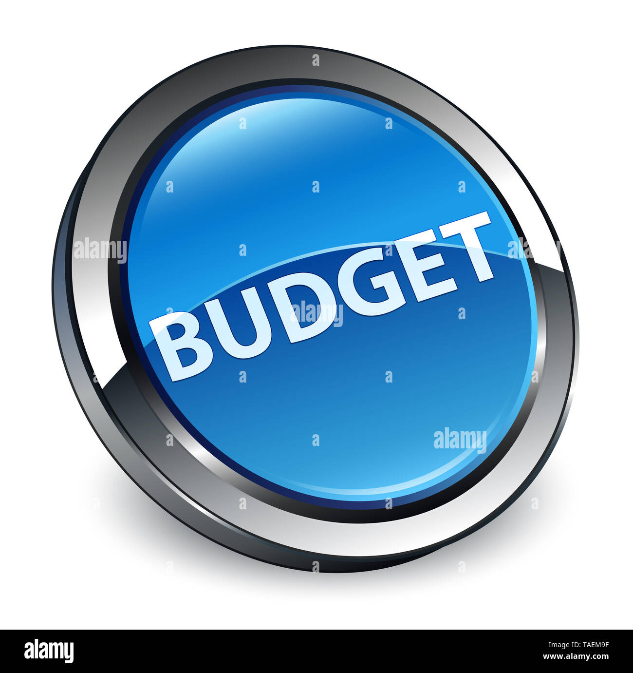 Budget isolated on 3d blue round button abstract illustration Stock ...