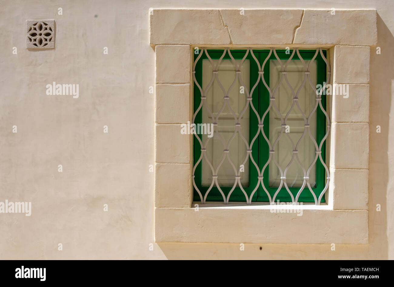 The ancient window on stone wall, for background Stock Photo - Alamy