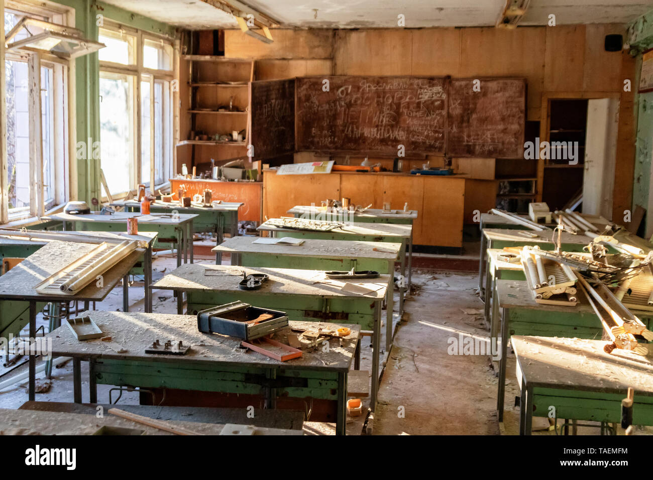 The Number 3 Middle School, Pripyat, Ukraine, inside the Chernobyl ...