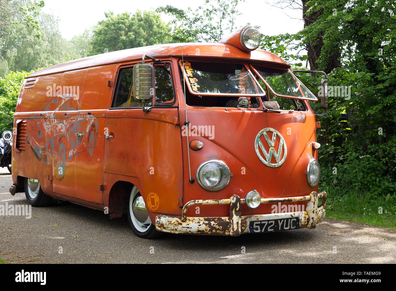 1956 split screen camper van Stock Photo - Alamy