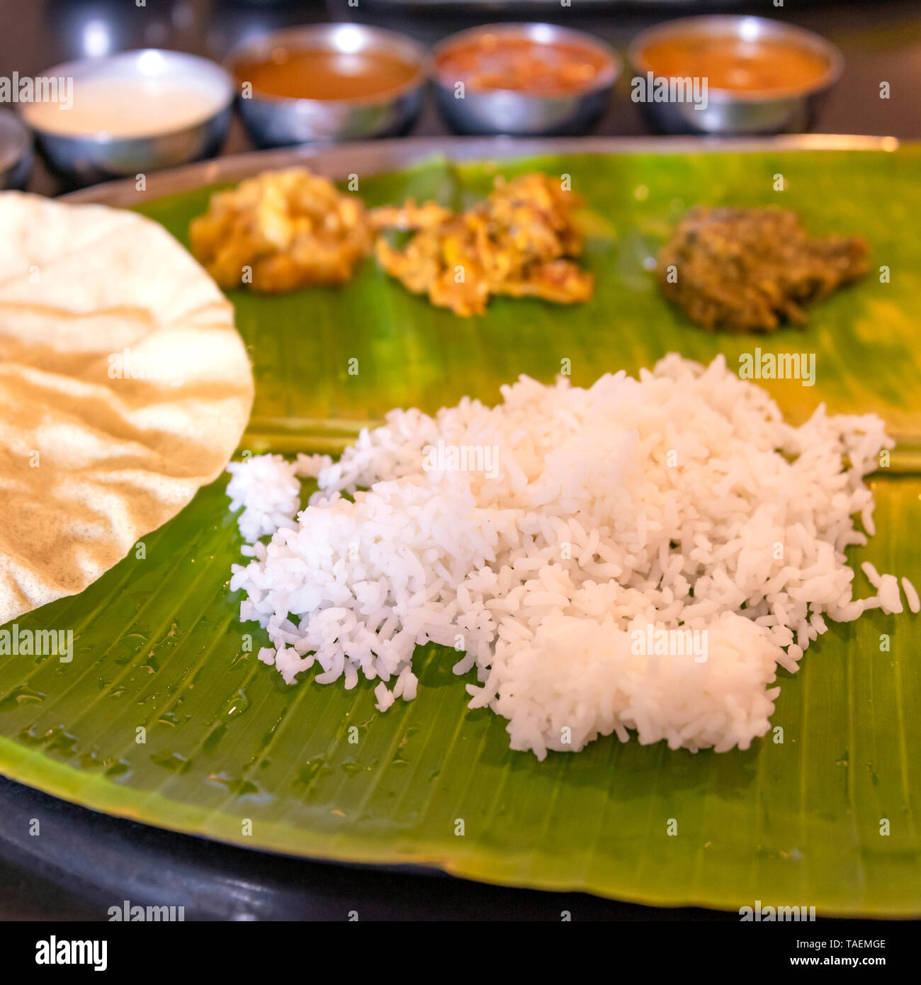 Square view of a typical vegetarian thali meal in India Stock Photo - Alamy