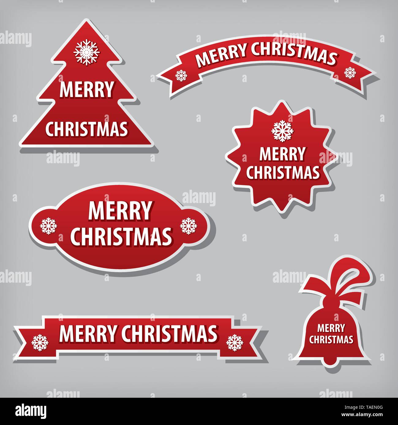 Merry christmas stickers vector vectors Stock Vector Images - Alamy