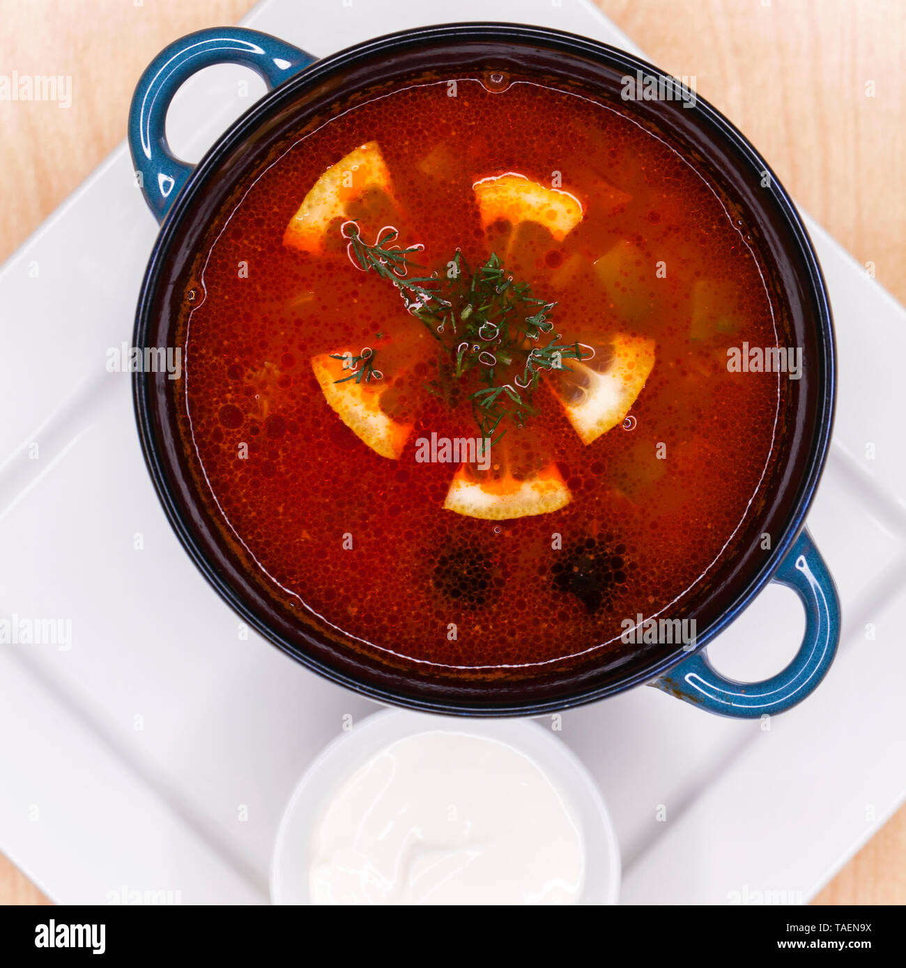 Restaurant dish - solyanka soup Stock Photo - Alamy