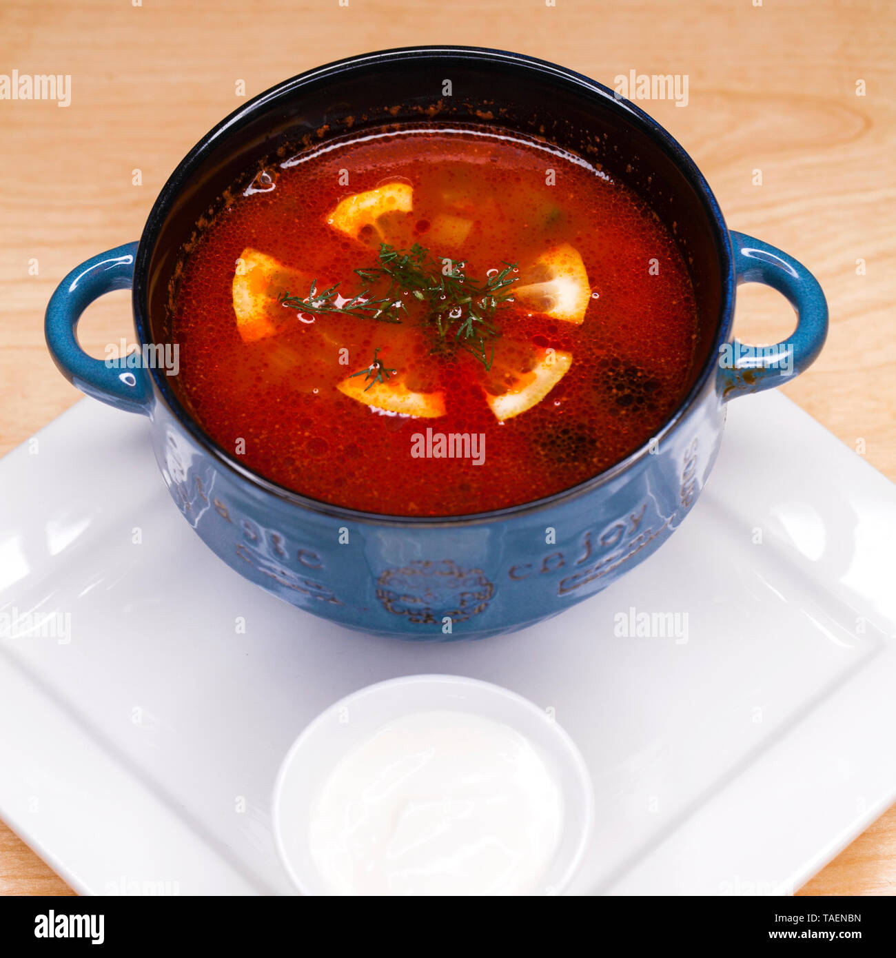 Restaurant dish - solyanka soup Stock Photo - Alamy