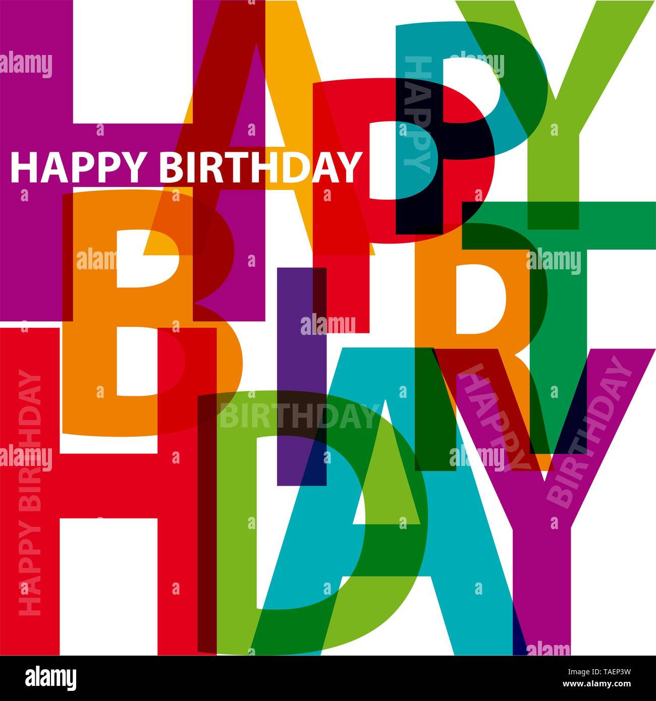 Vector happy birthday. Broken text Stock Vector Image & Art - Alamy