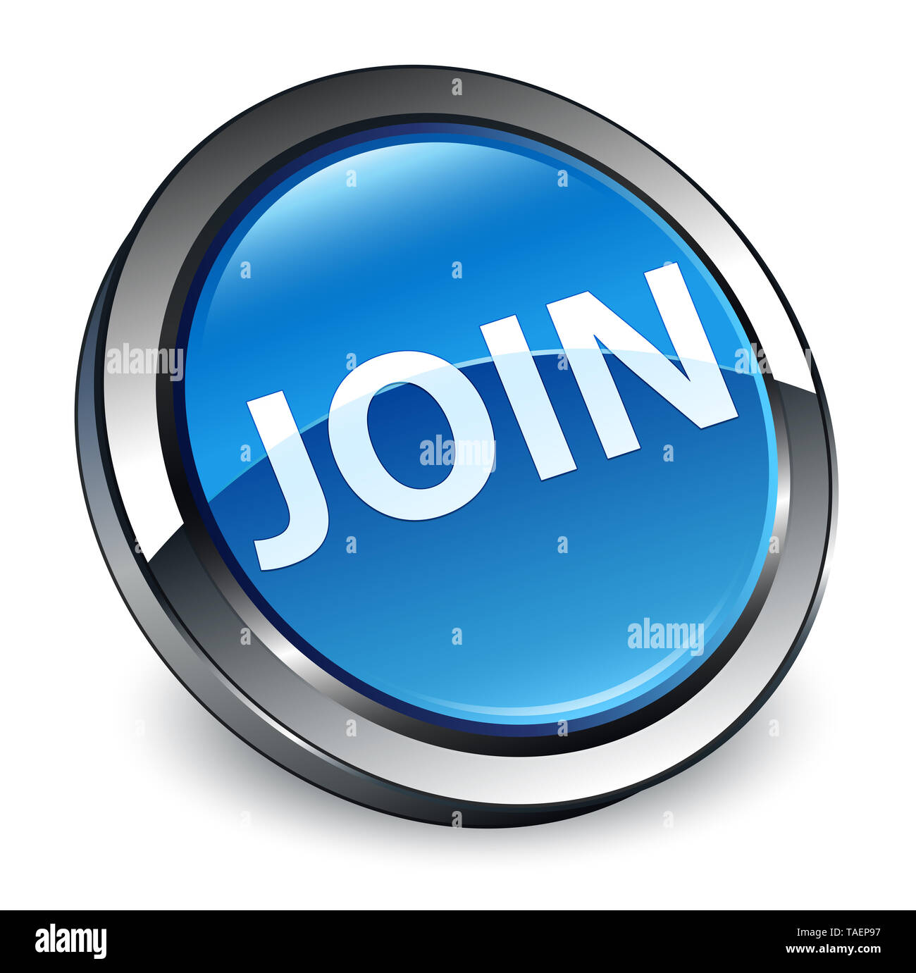 Join isolated on 3d blue round button abstract illustration Stock Photo ...
