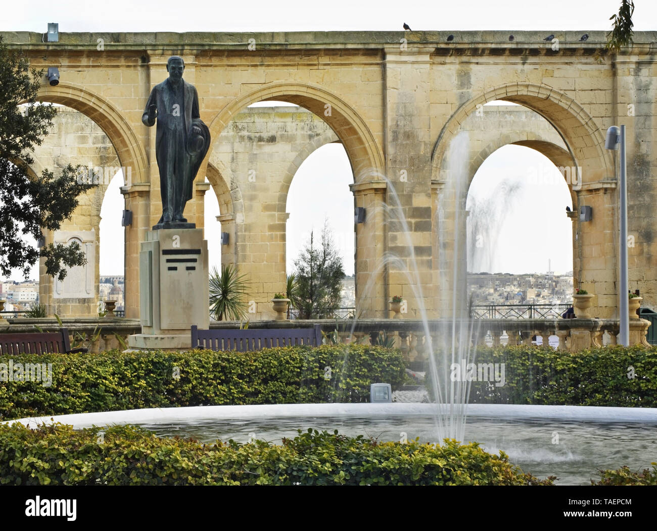 Upper Barrakka Garden in Valletta. Malta Stock Photo - Alamy