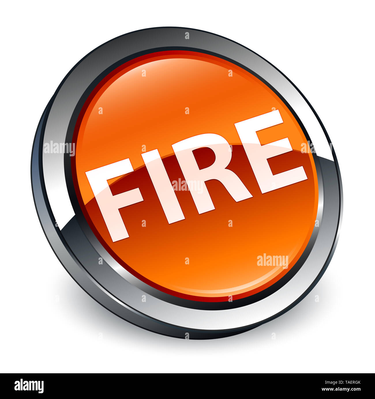 Fire isolated on 3d brown round button abstract illustration Stock ...