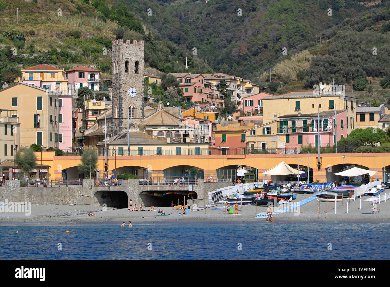 Monterosso al Mare, Italy - October 03, 2009: Small Village With Beach ...