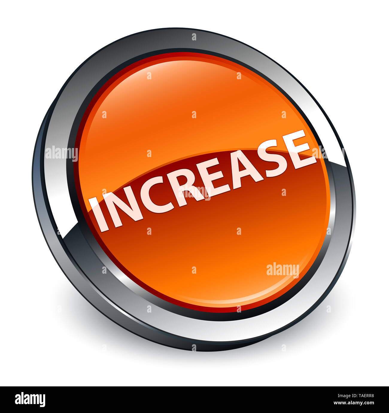 Increase isolated on 3d brown round button abstract illustration Stock ...