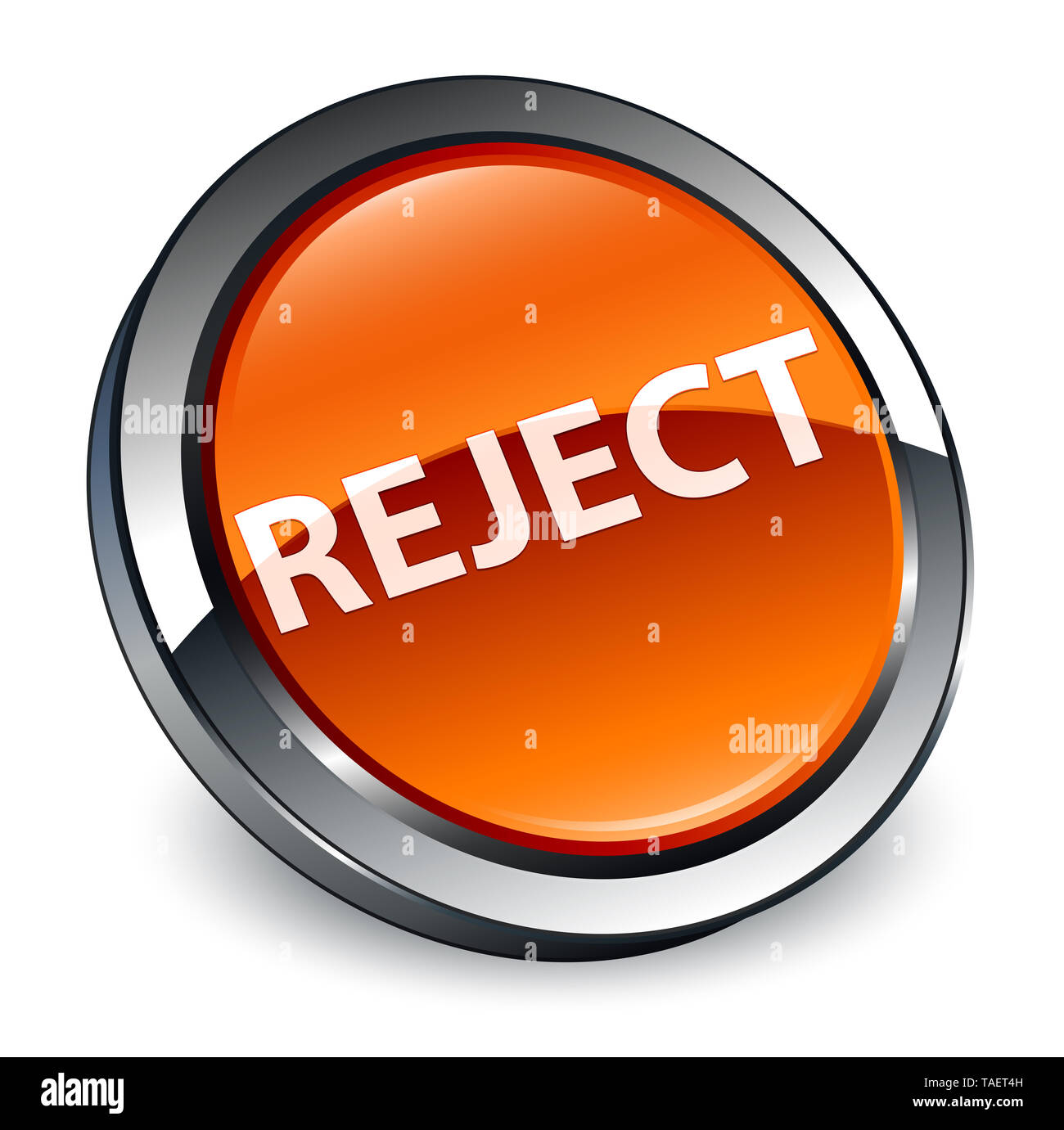 Reject isolated on 3d brown round button abstract illustration Stock ...